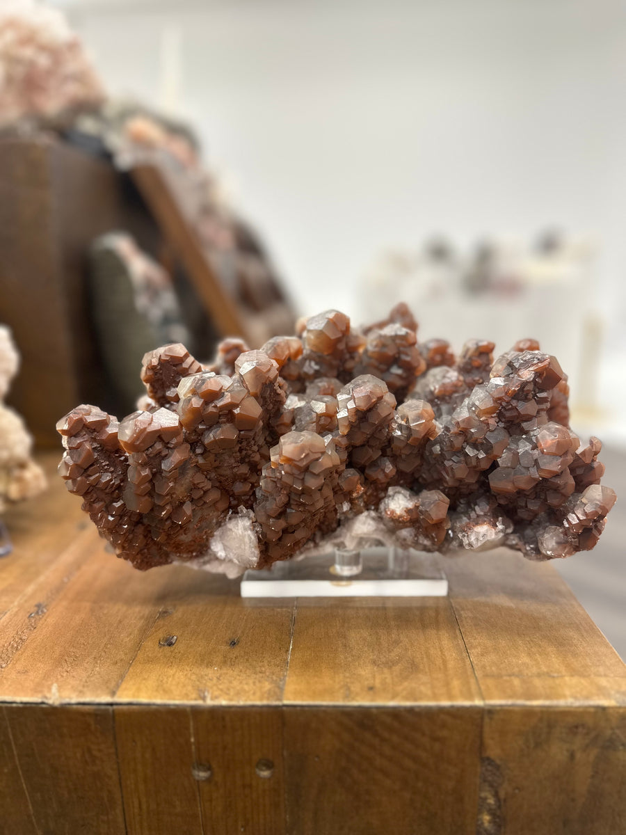 Red Daye Tower Calcite Cluster • Hubei Daye, China – Wandering Stones
