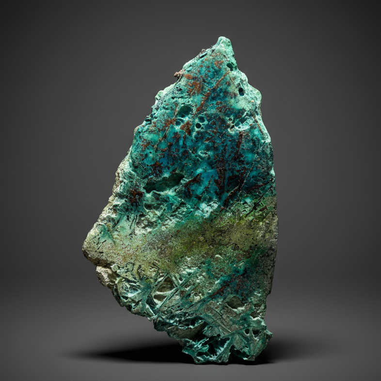 4” Polished Native Copper in Chrysocolla — Display Specimen (Indonesia ...