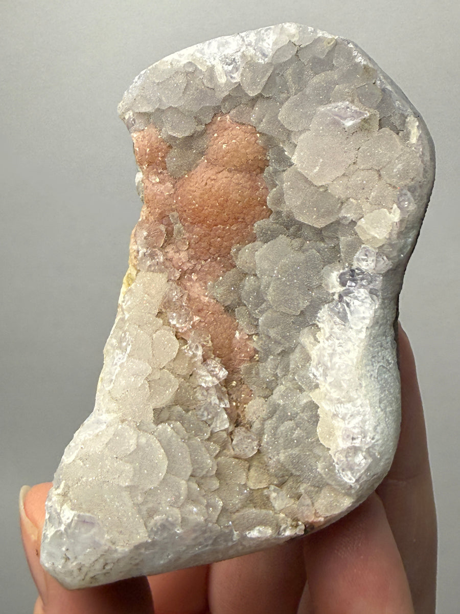 Rare Botryoidal Orange Fluorite on Druzy Quartz Matrix Collector Miner ...