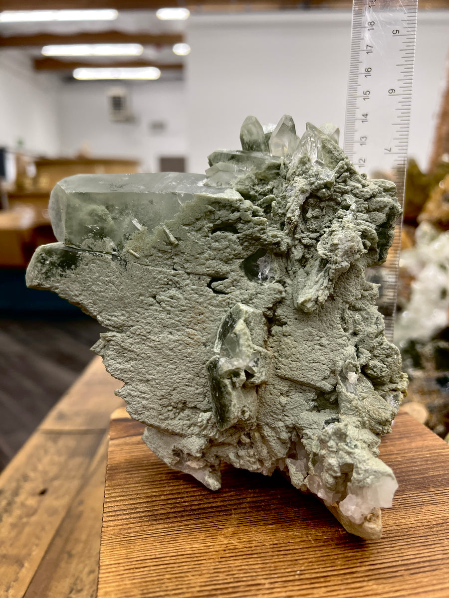 Green Chlorite Garden Quartz Cluster – Wandering Stones